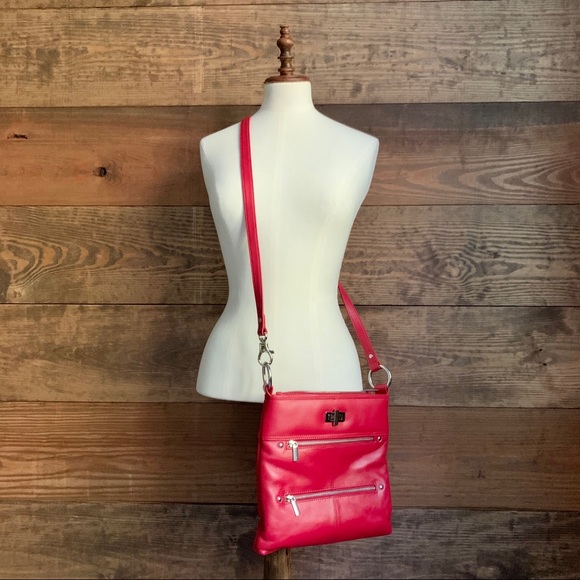 Ili | Bags | Ili Red Leather Convertible Crossbody Bag | Poshmark